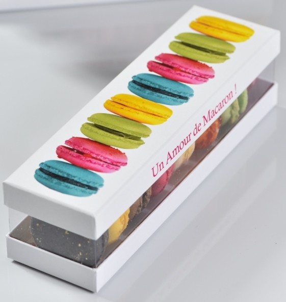 Boîte macarons couleur en carton pour 8 macarons les 10