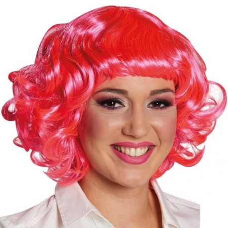Perruque bouclée courte rose femme : achat Perruque rose femme courte