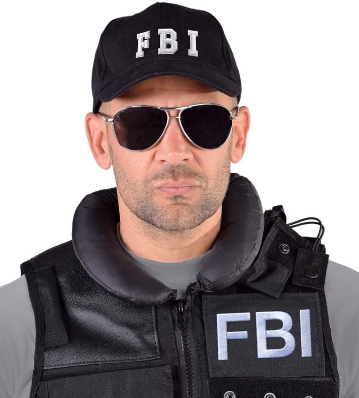 Casquette FBI noire adulte et enfant : Accessoire déguisement