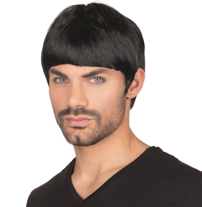 Perruque officier de l'espace homme : achat Perruque courte noire