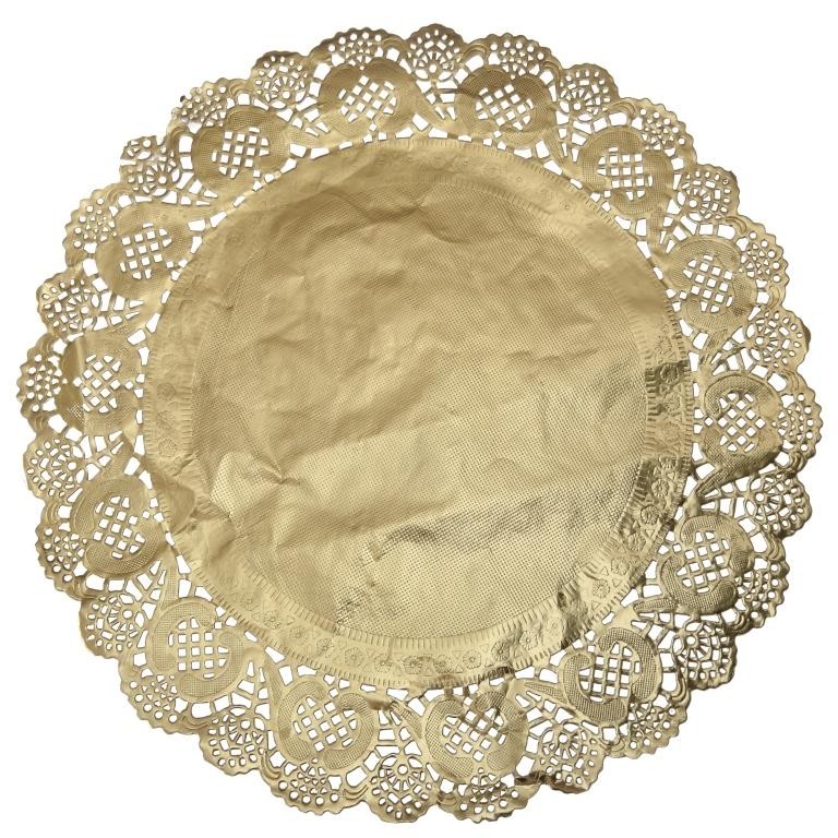 Napperon dentelle papier or 35 cm les 10 : Napperon Set de table