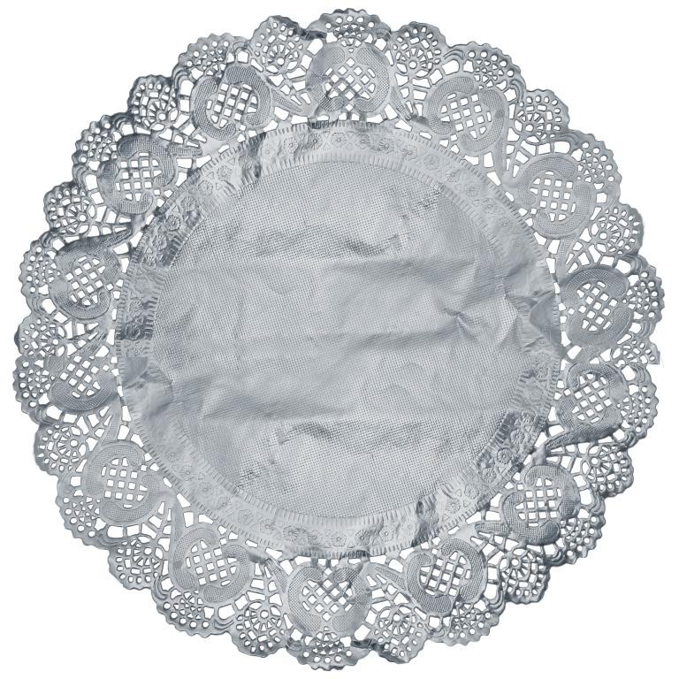Napperon dentelle papier argent 35 cm les 10 : Napperon Set de table